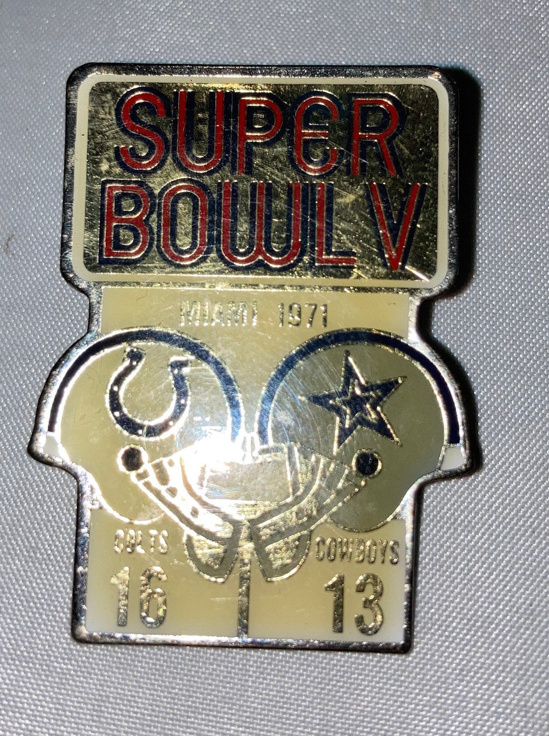 Vintage Super Bowl V Dallas Cowboys Baltimore Colts Hat Lapel Pin Hat ...