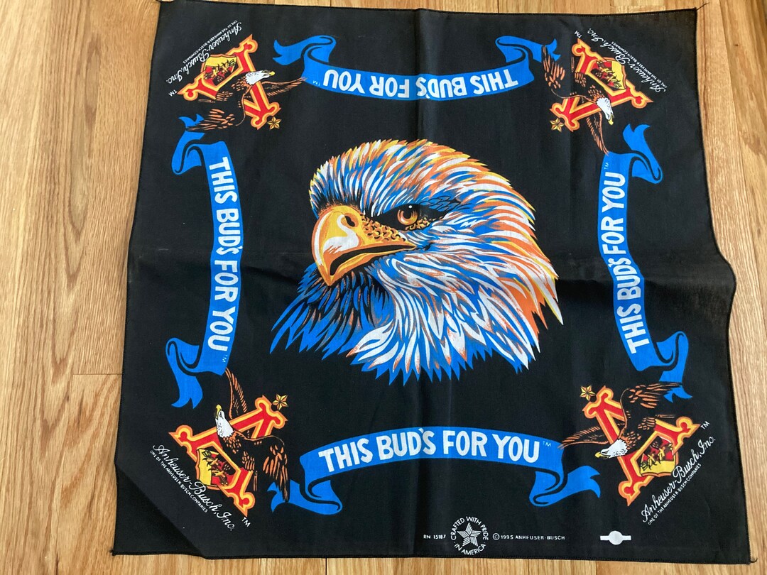 Vintage Budweiser Eagle This Bud’s for You Bandana Face Mask 1995 90s ...