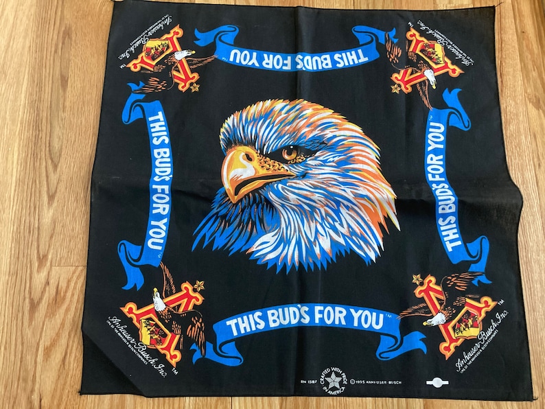 Vintage Budweiser Eagle This Bud’s for You Bandana Face Mask 1995 90s ...