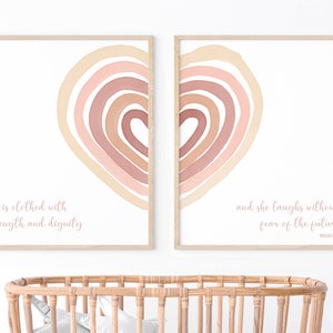 Christian Nursery Printable, Modern Wall Art, Boho Baby Decor, Girly ...
