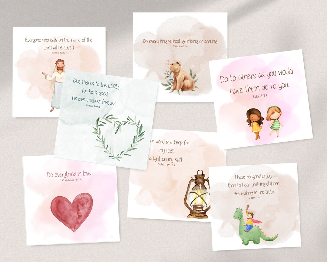 Children's Prayer Cards, Kids Bible Verses, Top Memory Illustrated ...