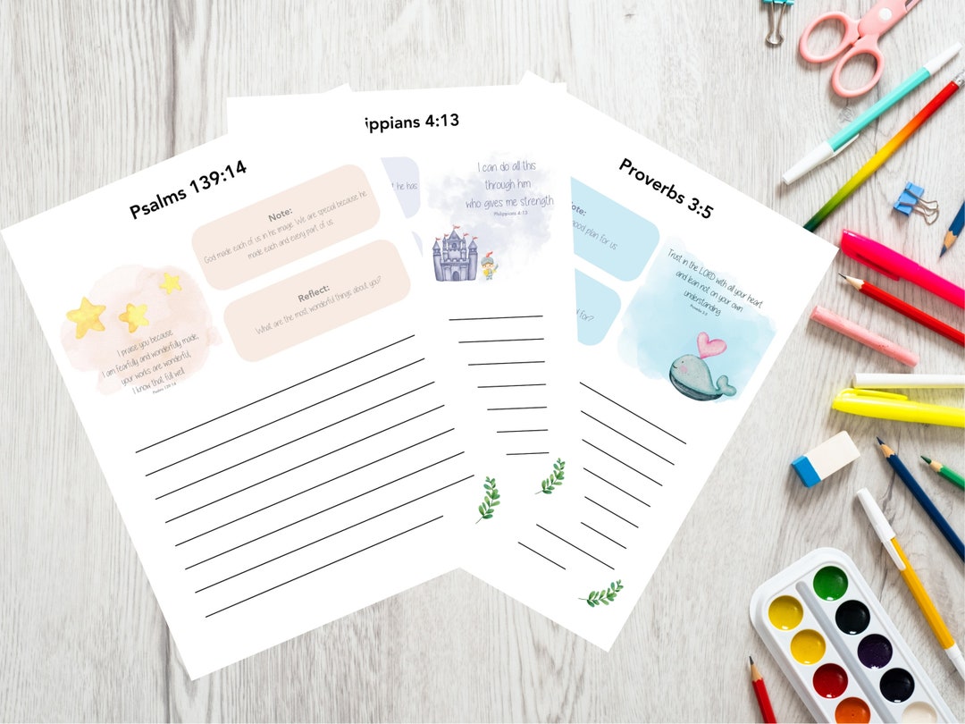Children's 40 Day Devotional Worksheets, Kids Bible Verses, Christian ...