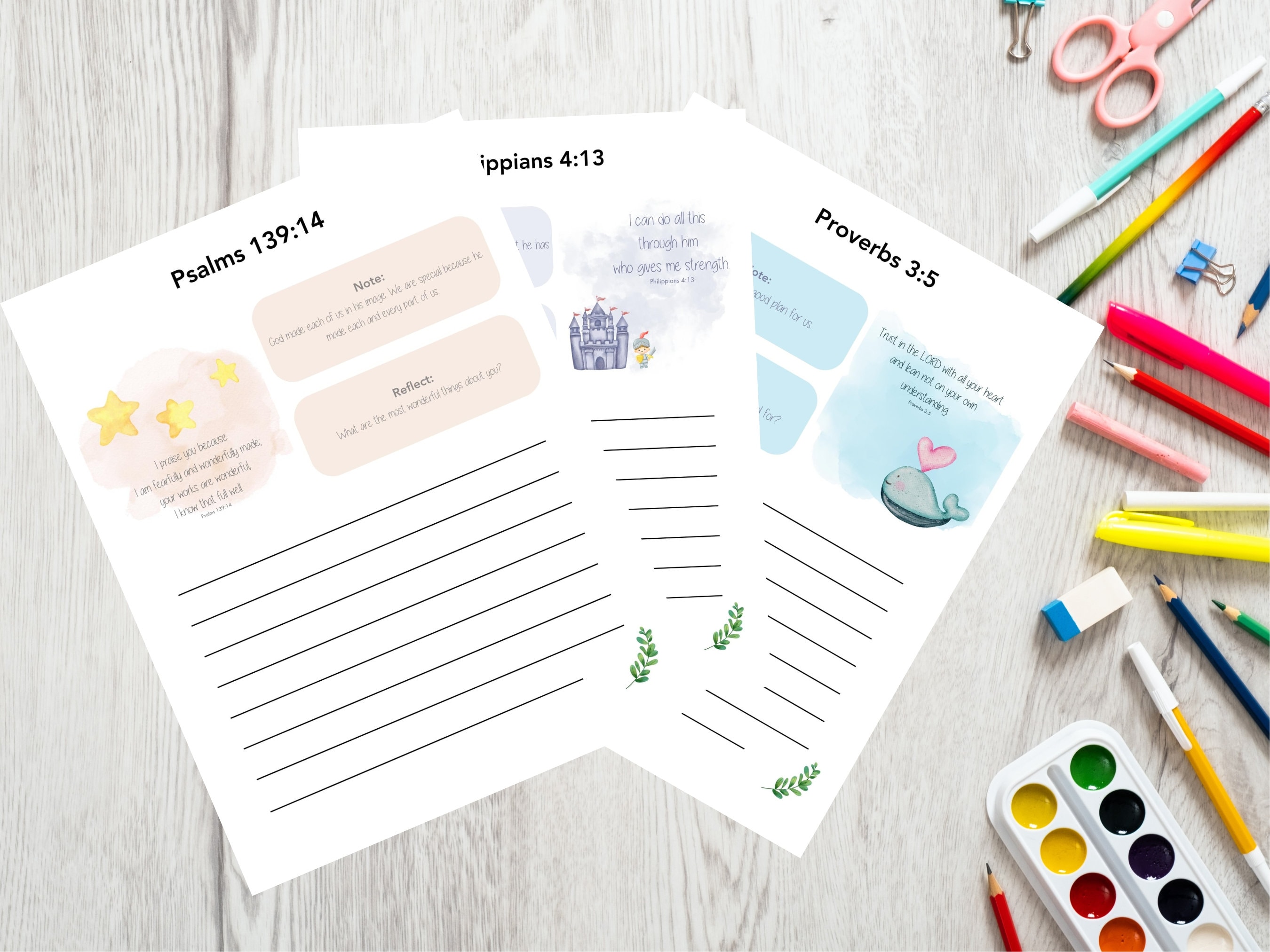Children's 40 Day Devotional Worksheets, Kids Bible Verses, Christian ...
