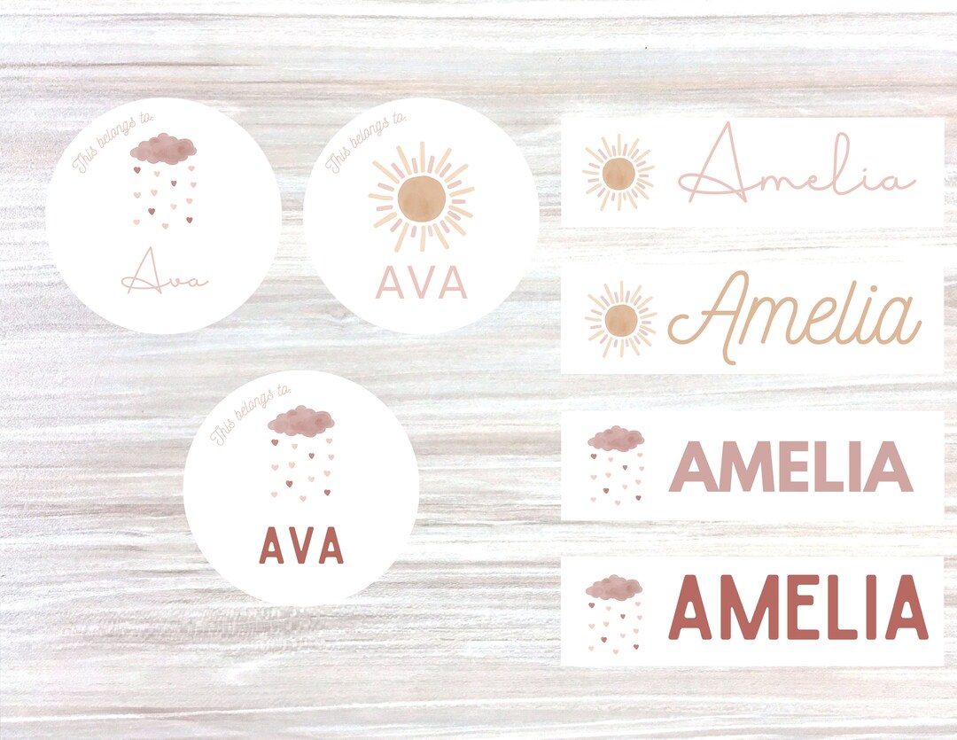 Custom Personalized Name Labels, Waterproof Vinyl And/or Iron-on Decals ...