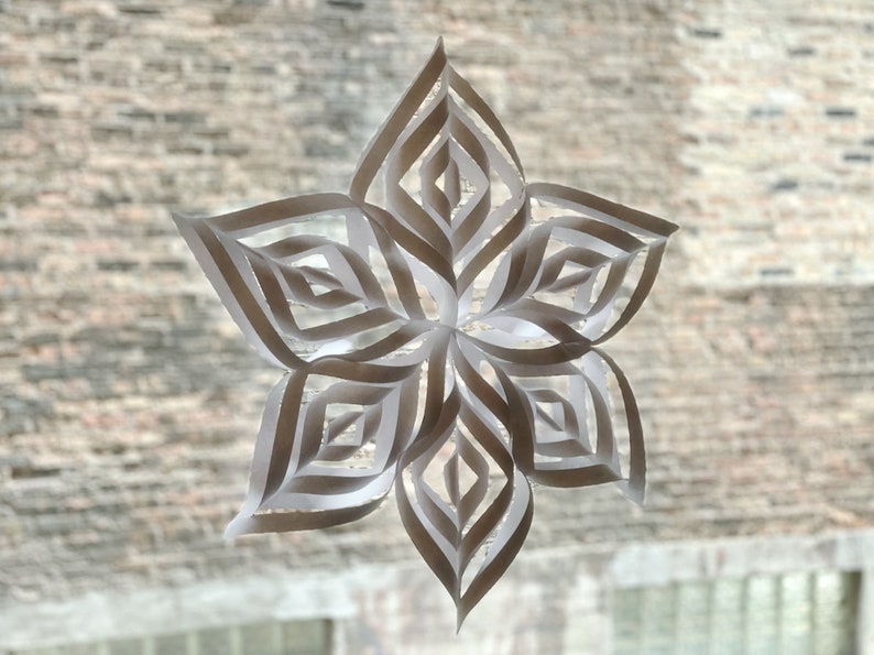 Easy 3D Paper Snowflake! Download PDF Template & Instruction Guide - Etsy