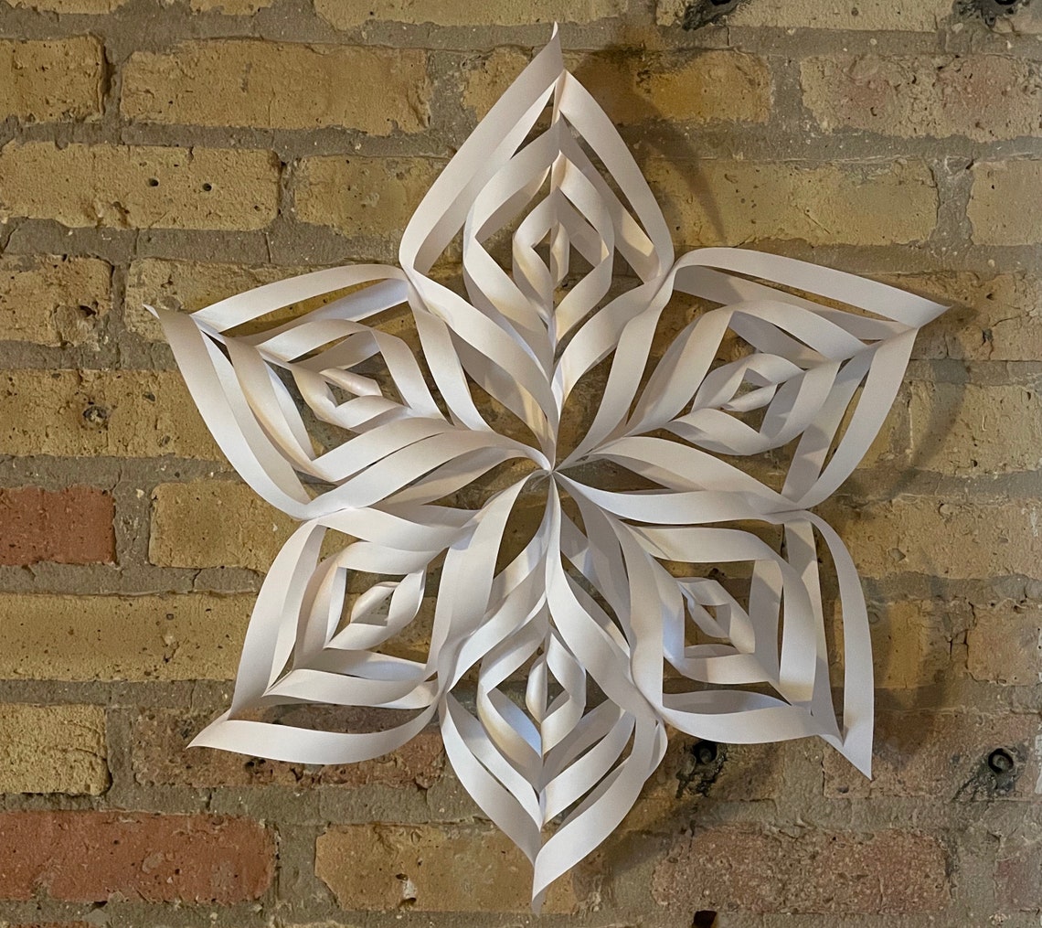 Easy 3D Paper Snowflake! Download PDF Template & Instruction Guide - Etsy