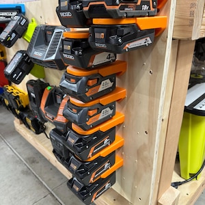 Battery Holder Wall Mount | Compatible With Ridgid 18V | Tool Organizer ...