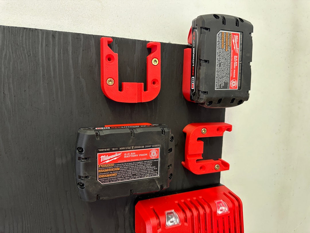 Milwaukee M18 Battery Storage Mount - Wall Mount - Battery Storage ...