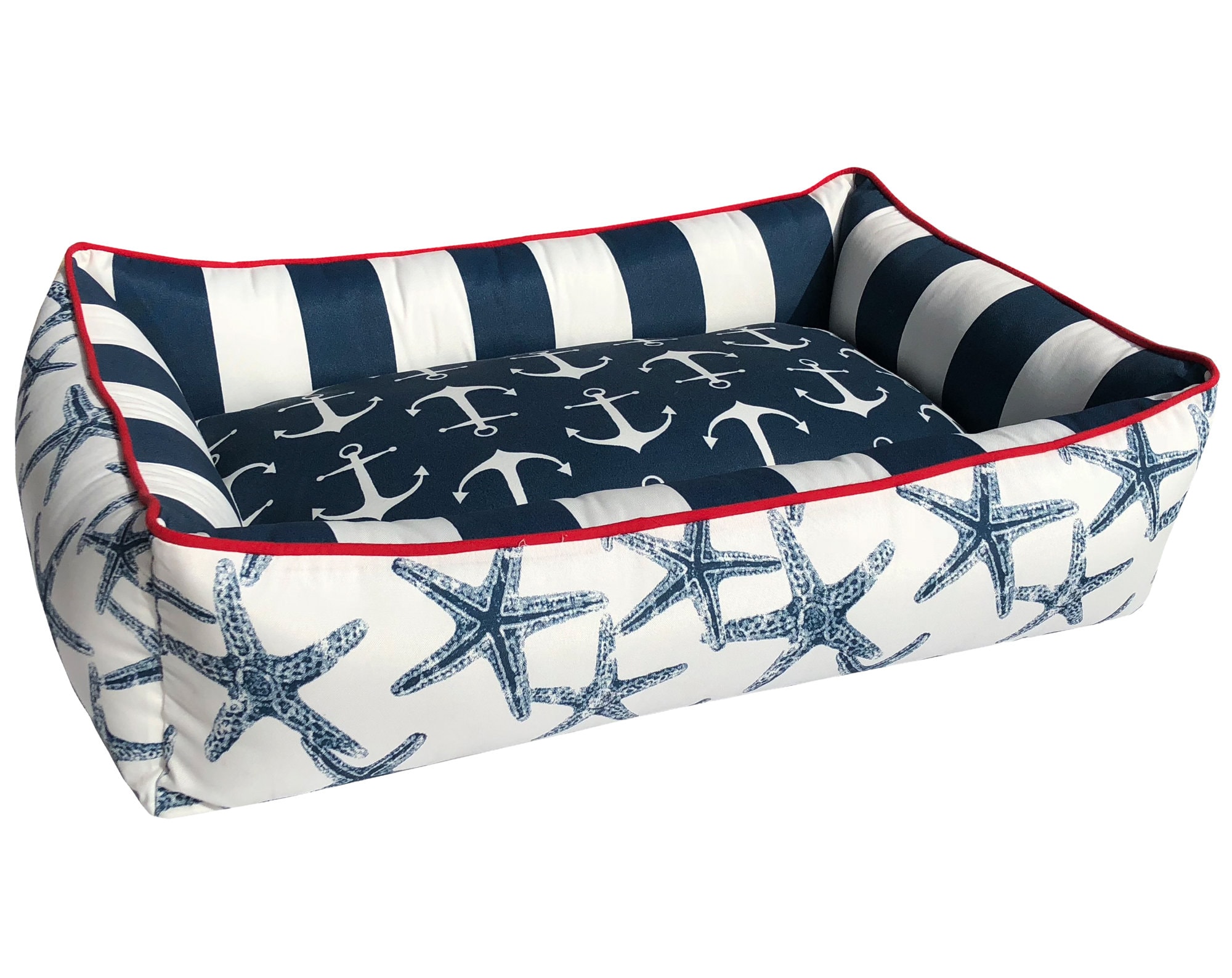 Nautical Navy Dog Bed Personalized Beach Dog Pet - Etsy