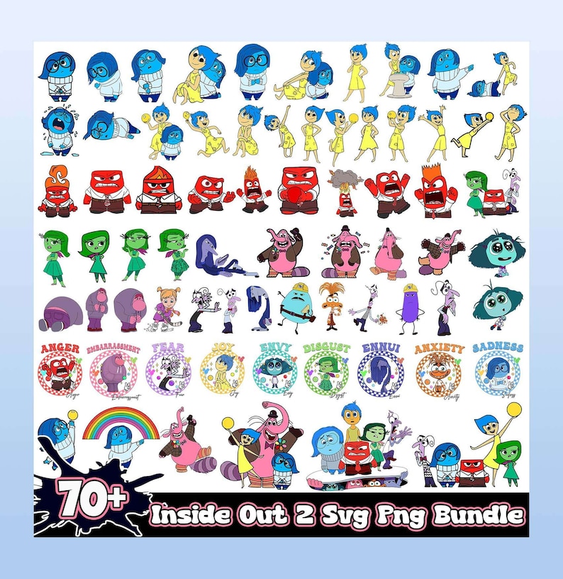 Inside Out 2 SVG Bundle, Inside Out Png Svg Bundle for Cricut, Inside ...