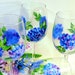 Hand Painted Hydrangea Wine Glassesblue Hydrangea Flowers - Etsy