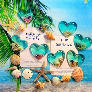 Beach Heart, Seashell Resin Heart Decor, Beachy Christmas Gift, Coastal ...