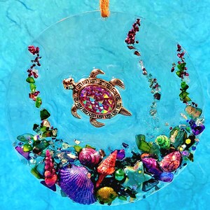 Fancy Sea Turtle Ornament Under the Sea Seaglass Sun Catcher - Etsy