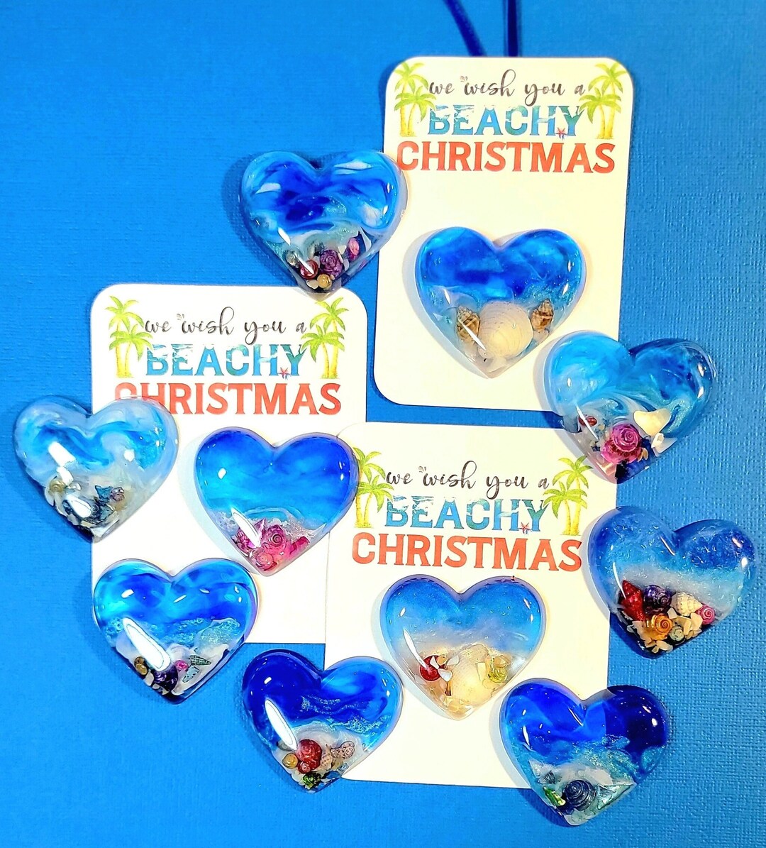 Beach Heart Hug, Seashell Heart, We Wish You a Beachy Christmas Card ...