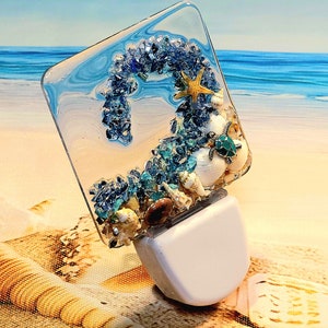 Ocean Wave LED Sensor Nightlight, Ambient Lighting, Handmade Beach Wall ...