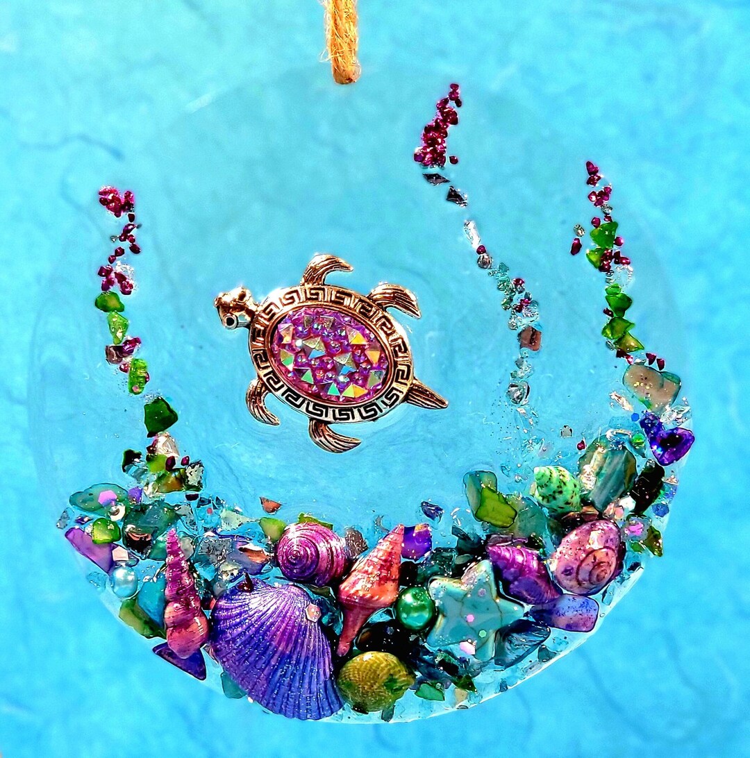 Fancy Sea Turtle Ornament Under the Sea Seaglass Sun Catcher - Etsy