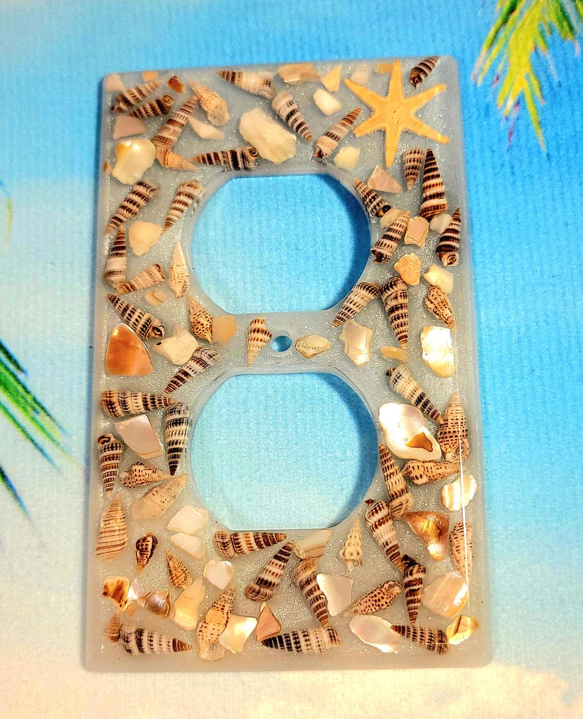 Handmade Seashell Switch Plate Covers, Coastal Toggle Switch Plates ...