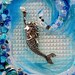 Three-dimensional Mixed Medium Mermaid Wave Art and Sea Turtle Design ...