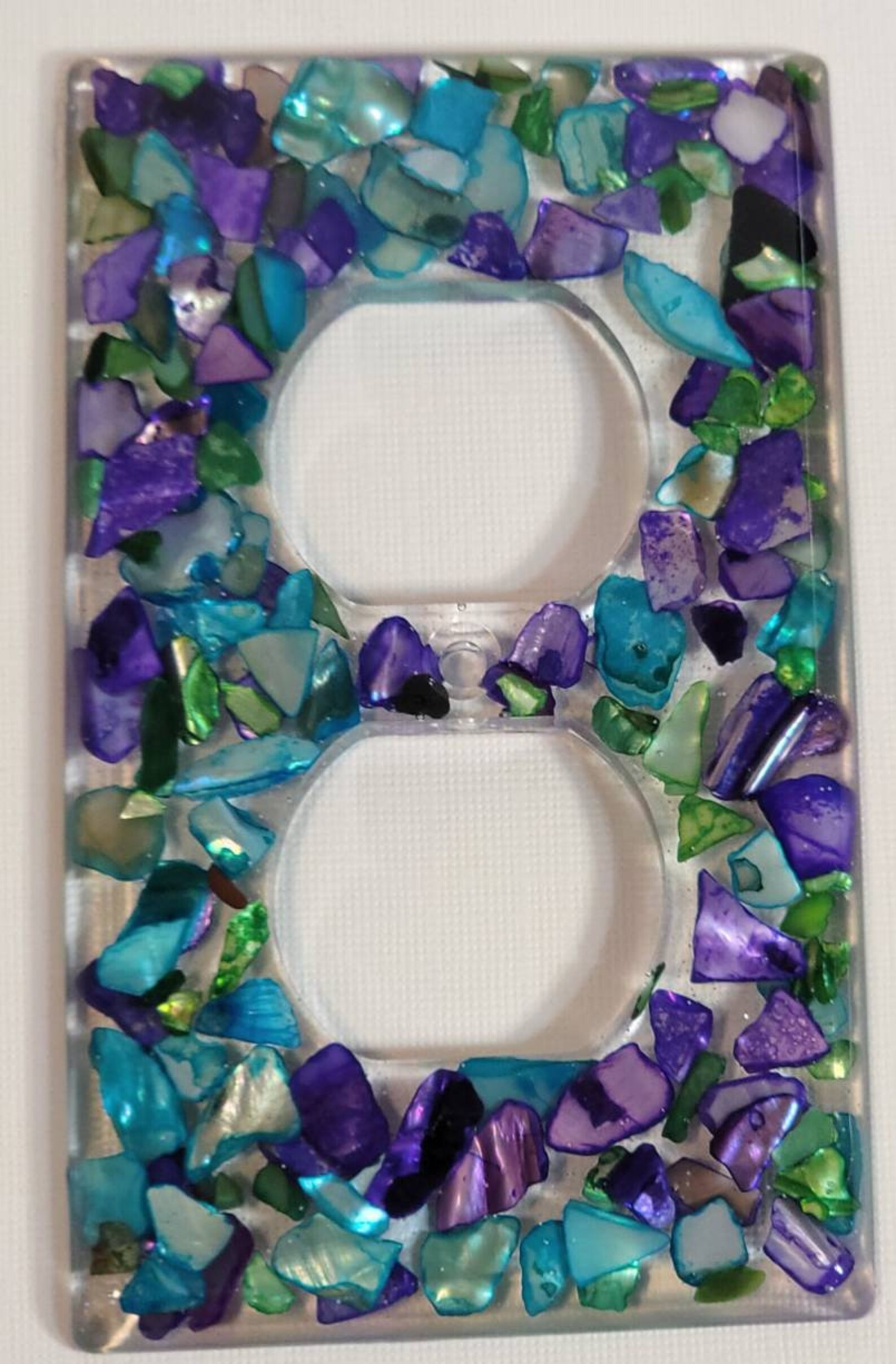Handmade Outlet Cover Featuring Real Crushed and Polished - Etsy