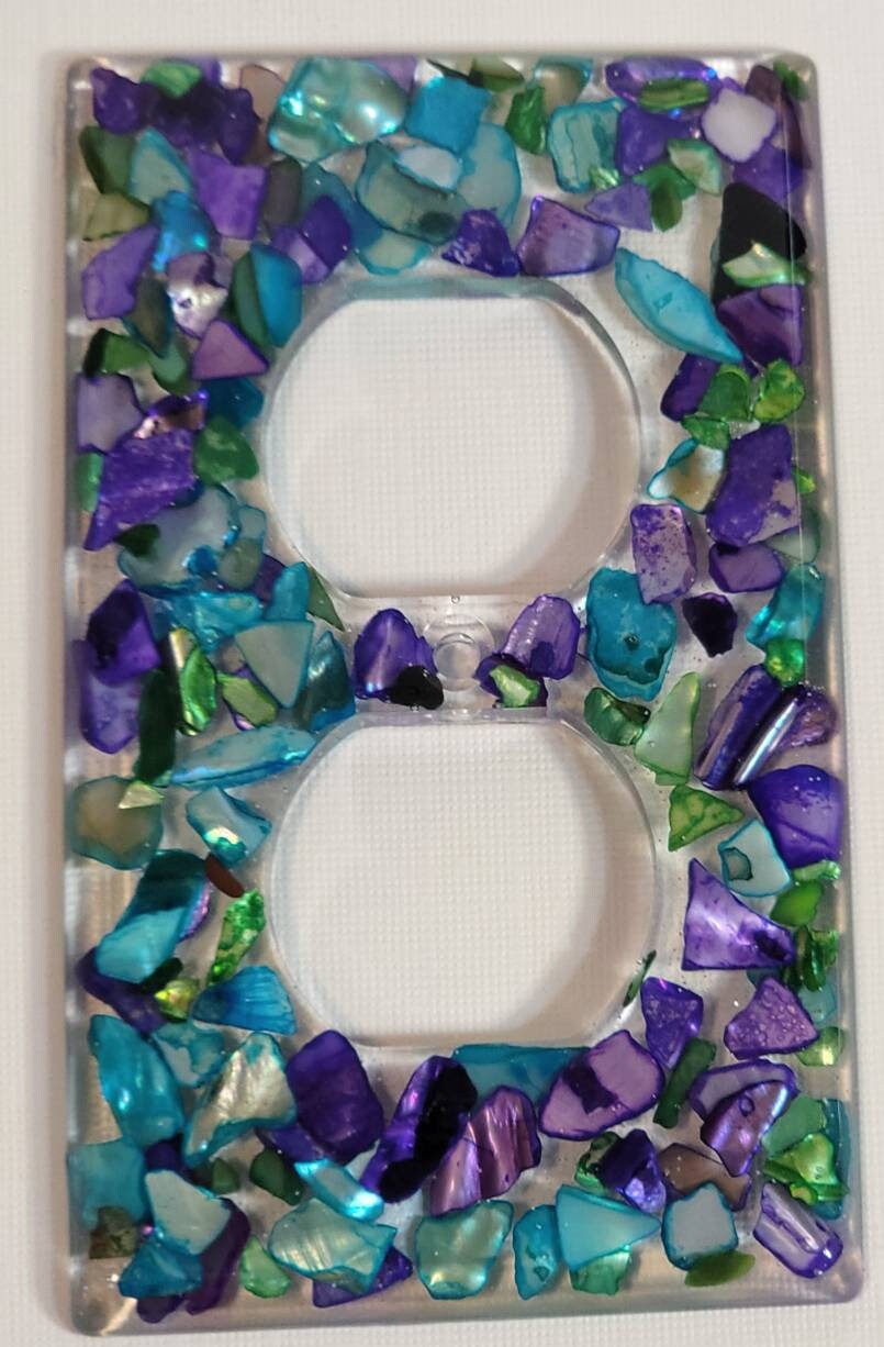 Handmade Outlet Cover Featuring Real Crushed and Polished - Etsy