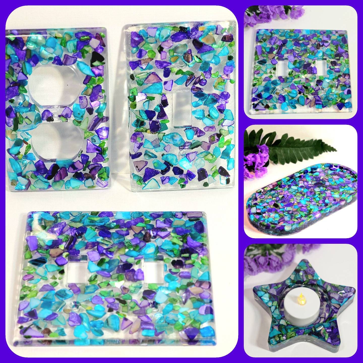 Handmade Outlet Cover Featuring Real Crushed and Polished - Etsy