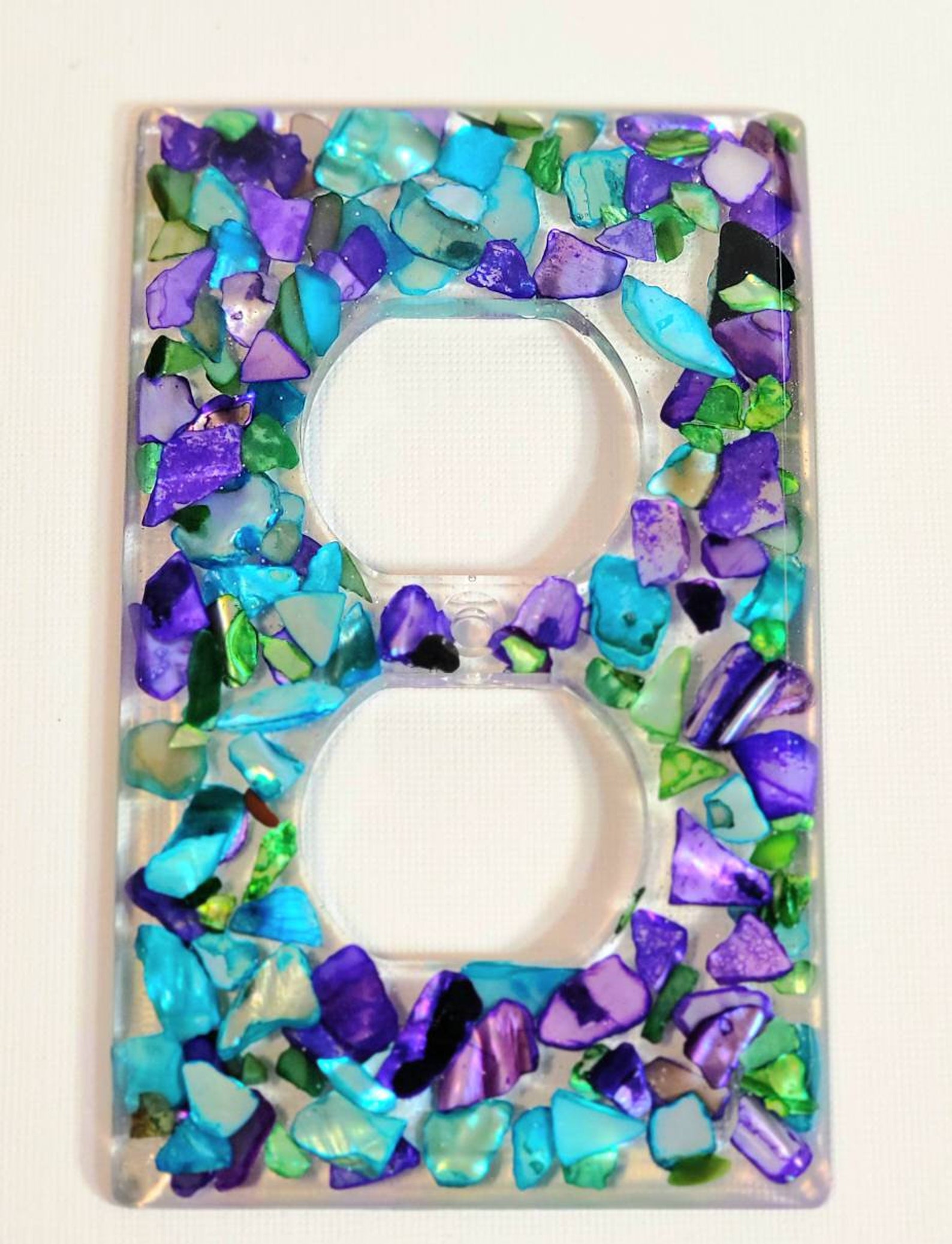 Handmade Outlet Cover Featuring Real Crushed and Polished - Etsy