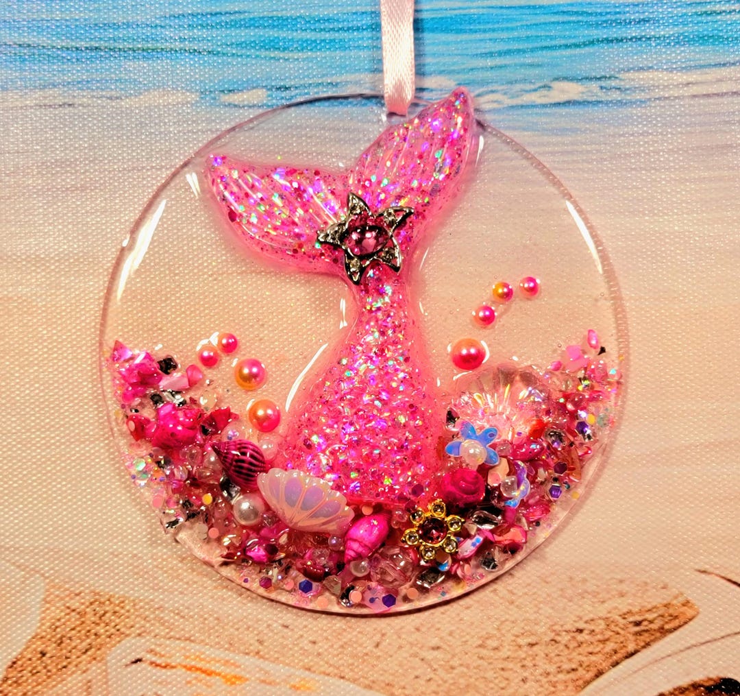Beautiful Handmade Pink Mermaid Tail Ornament With Sparkling ...