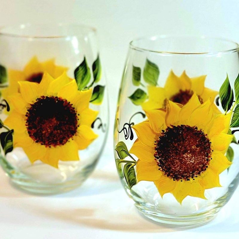 Sunflower Glasses - Etsy