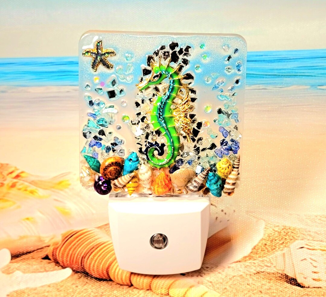 Seahorse Seashell Beach LED Sensor Nightlight, Ambient Lighting ...