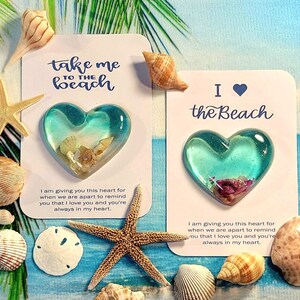 Beach Heart, Seashell Resin Heart Decor, Beachy Christmas Gift, Coastal ...