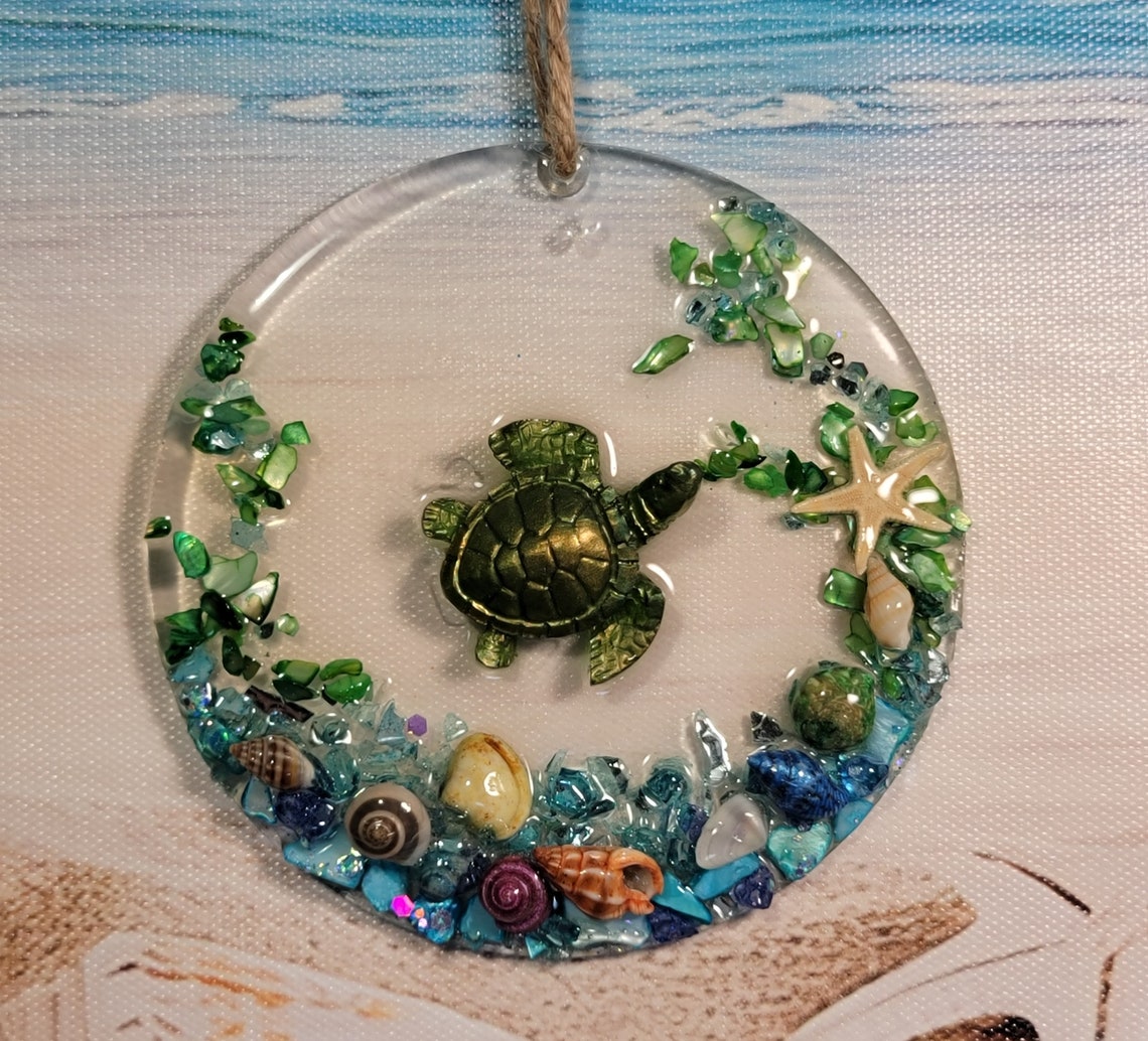Sea Turtle Three-dimensional Ornament, Under the Sea Theme Handmade ...