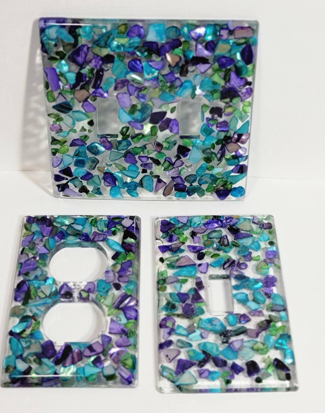 Handmade Outlet Cover Featuring Real Crushed and Polished - Etsy