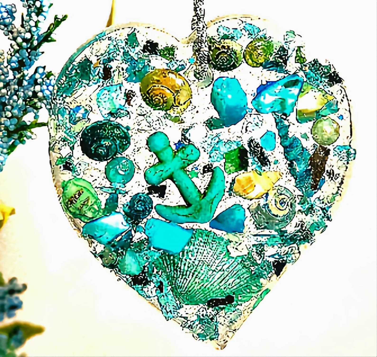 Heart Shape Seashell Ornament Seashell Heart Home Decor - Etsy