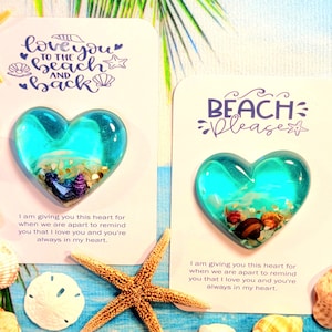 Beach Heart, Seashell Resin Heart Decor, Beachy Christmas Gift, Coastal ...