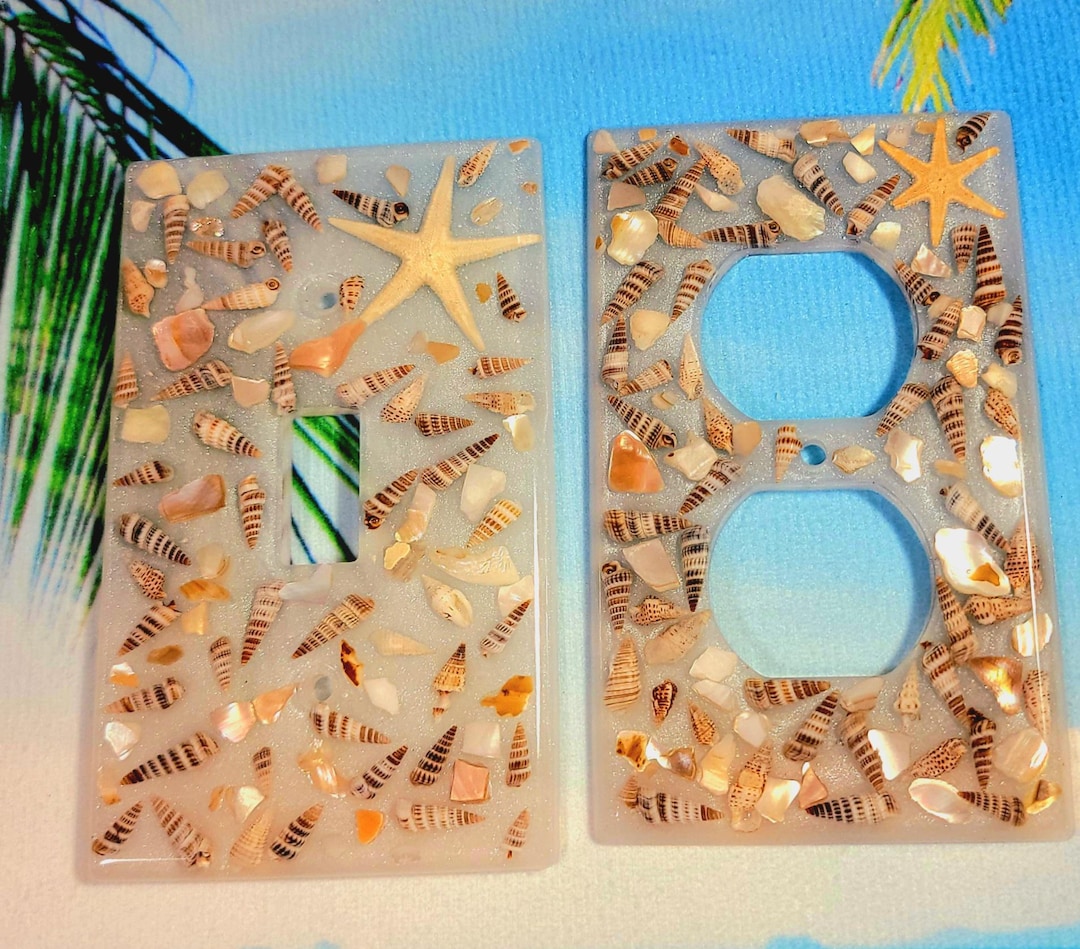 Handmade Beach Switch Plate Covers, Coastal Outlet Covers, Seashell ...