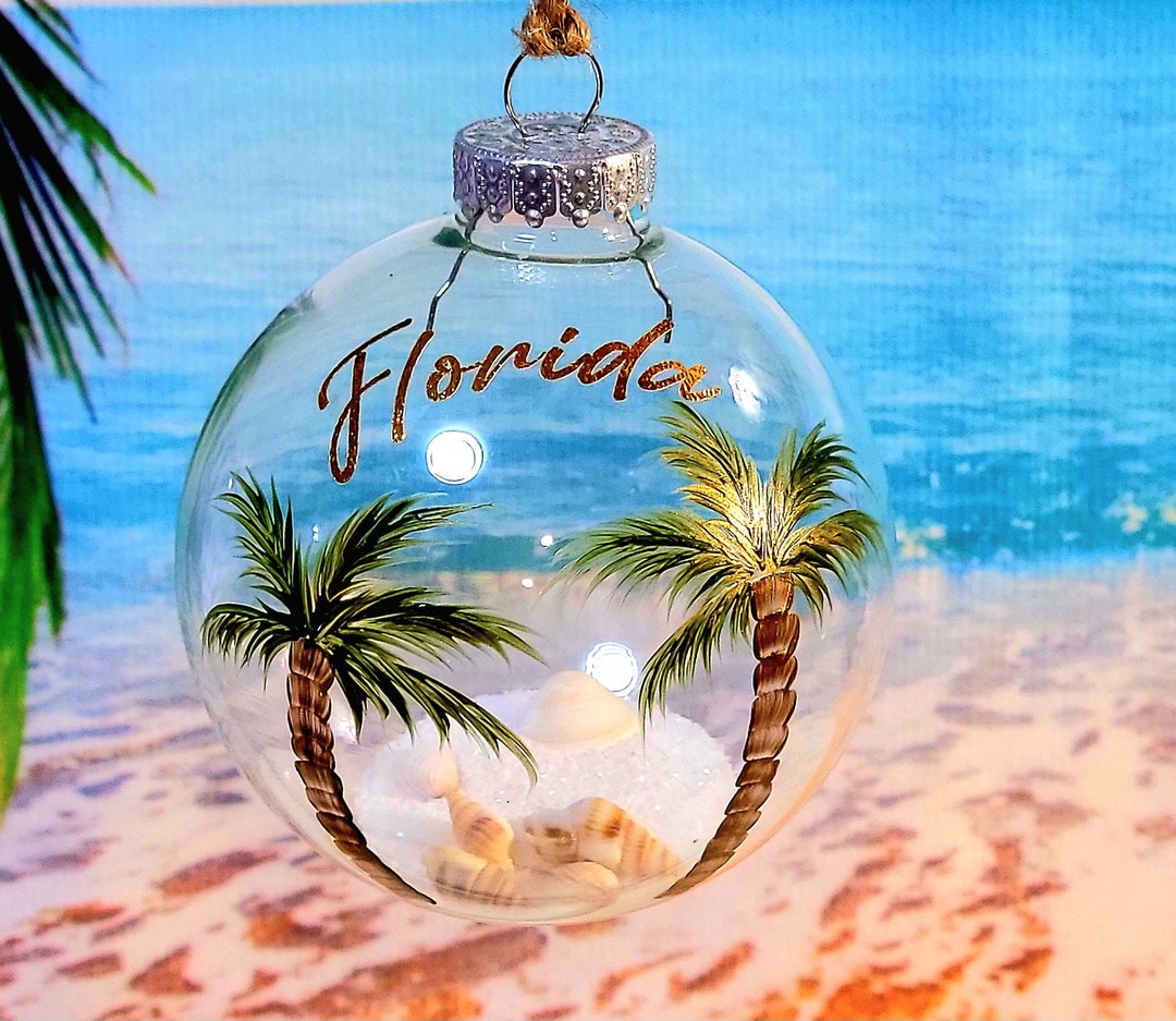 Hand Painted Tropical Palm Tree Theme Beach Ornament, FREE ...