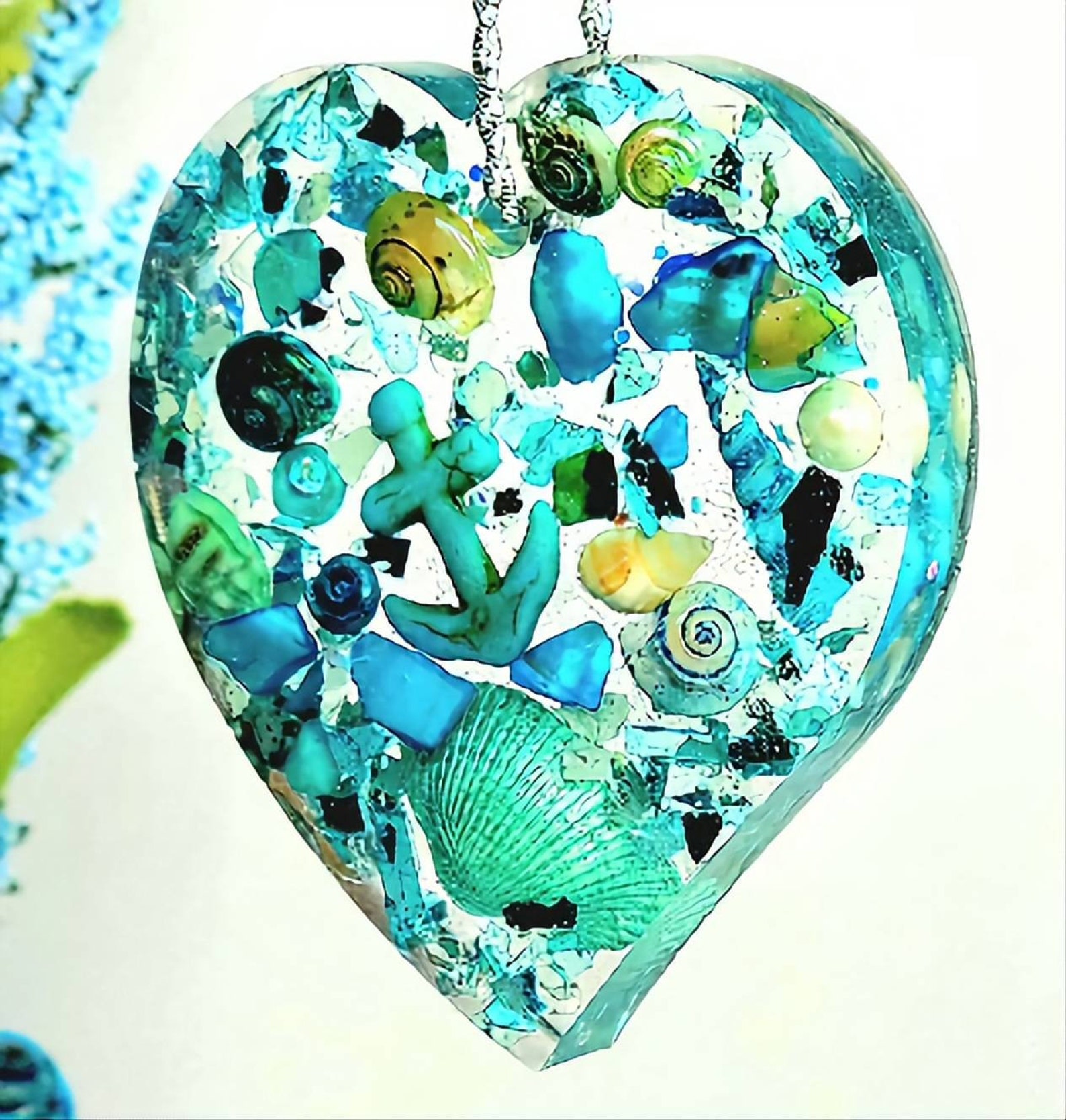 Heart Shape Seashell Ornament Seashell Heart Home Decor - Etsy