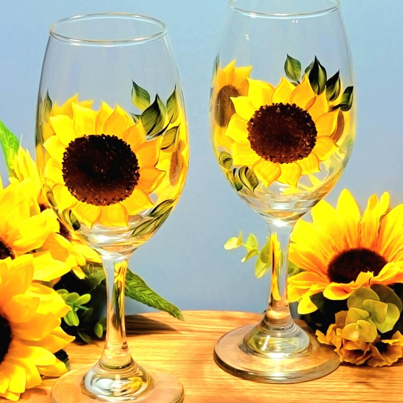 Sunflower Glasses - Etsy