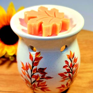 Ceramic Tealight Wax Warmer Featuring Orange Red and Gold Color Fall ...