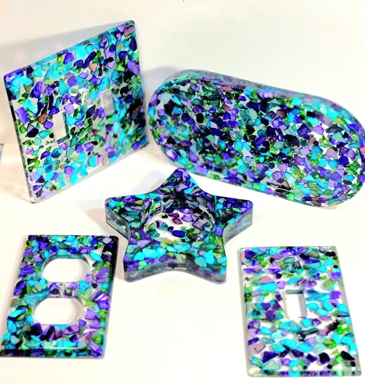 Handmade Outlet Cover Featuring Real Crushed and Polished - Etsy