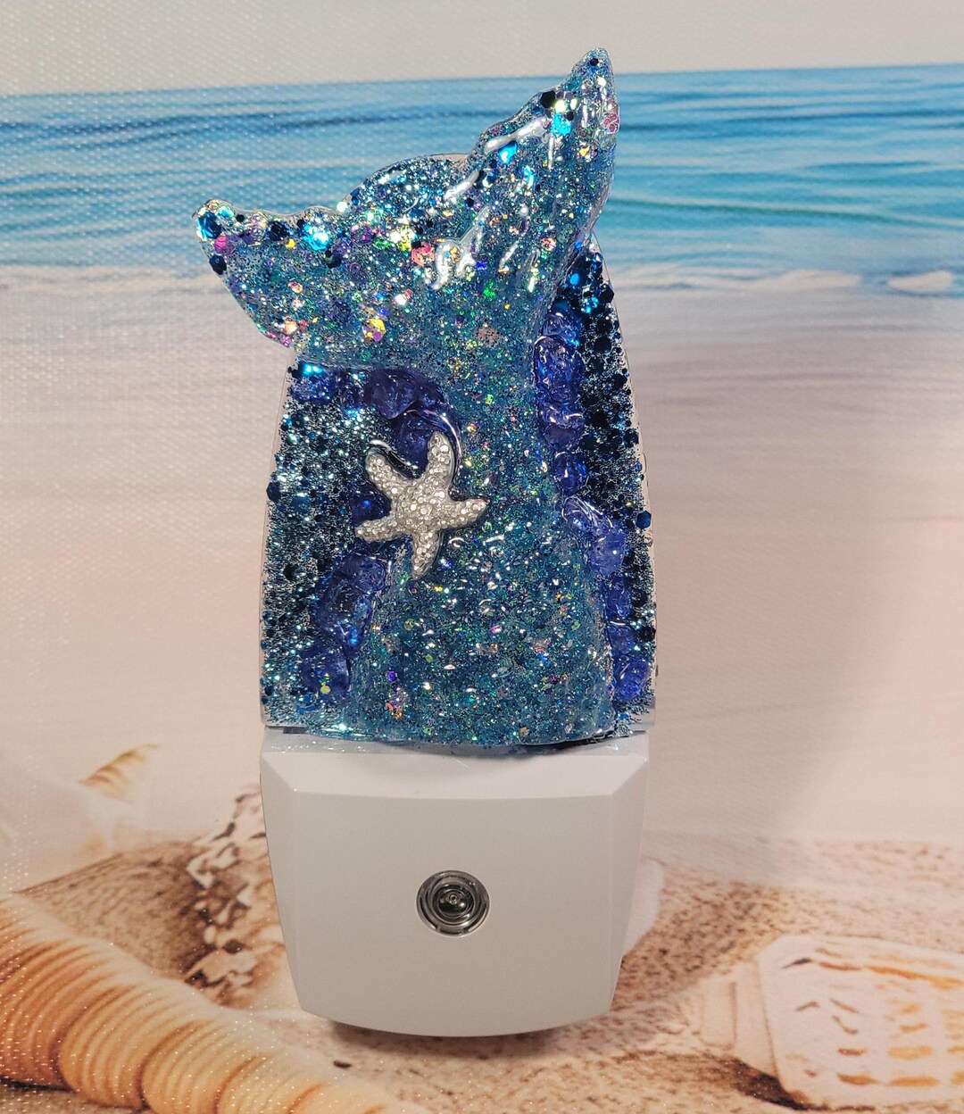LED Sensor Mermaid Tail Nightlight, Coastal Ambient Lighting Decor ...