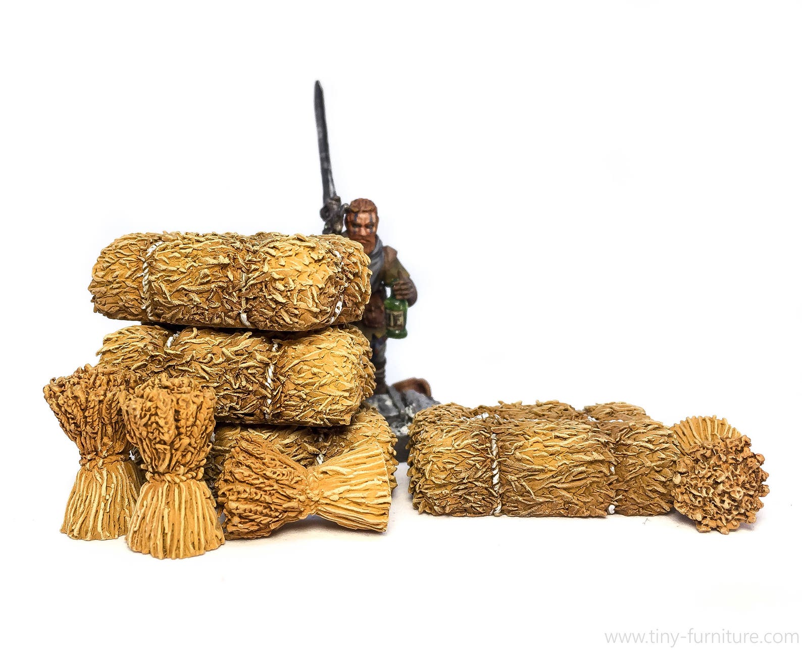 Stacks of Hay and Bunches of Barley PAINTED Miniature | Etsy