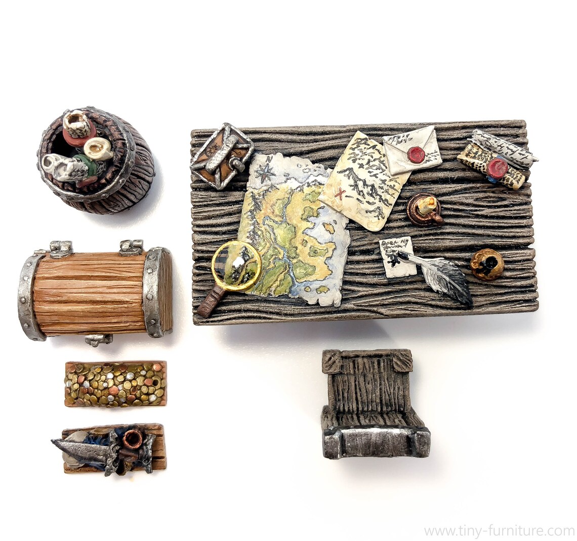 Treasure Hunter Table painted Miniature Tabletop | Etsy