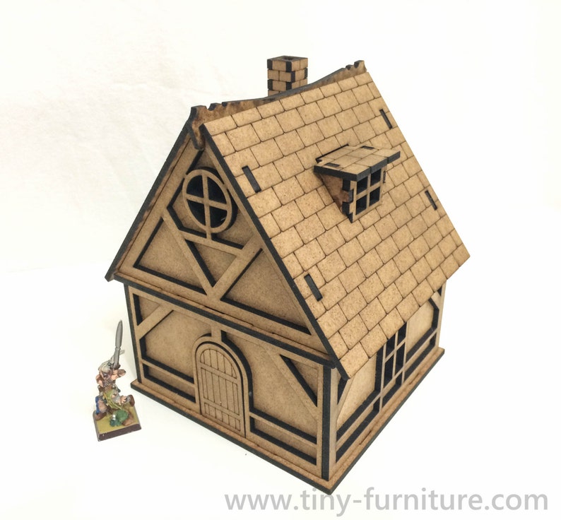 Laser cut fantasy terrain: Classic cottage unpainted | Etsy