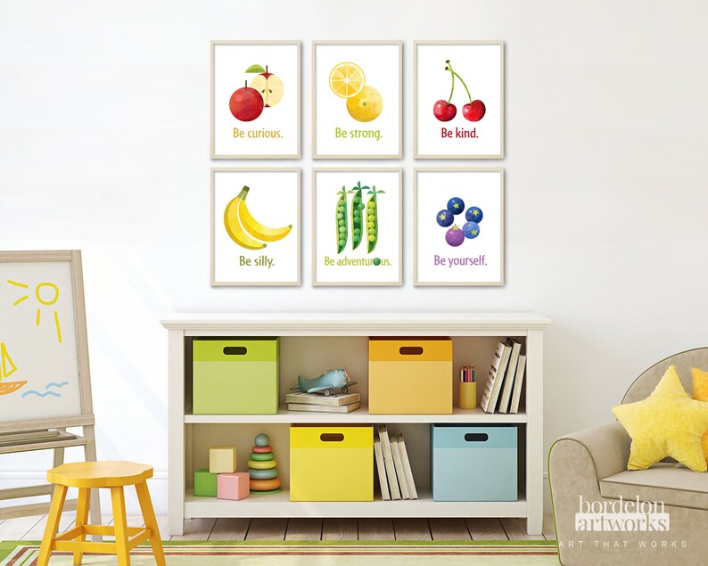 Positive Affirmation Wall Art Fruit Nursery Prints Kids Room - Etsy