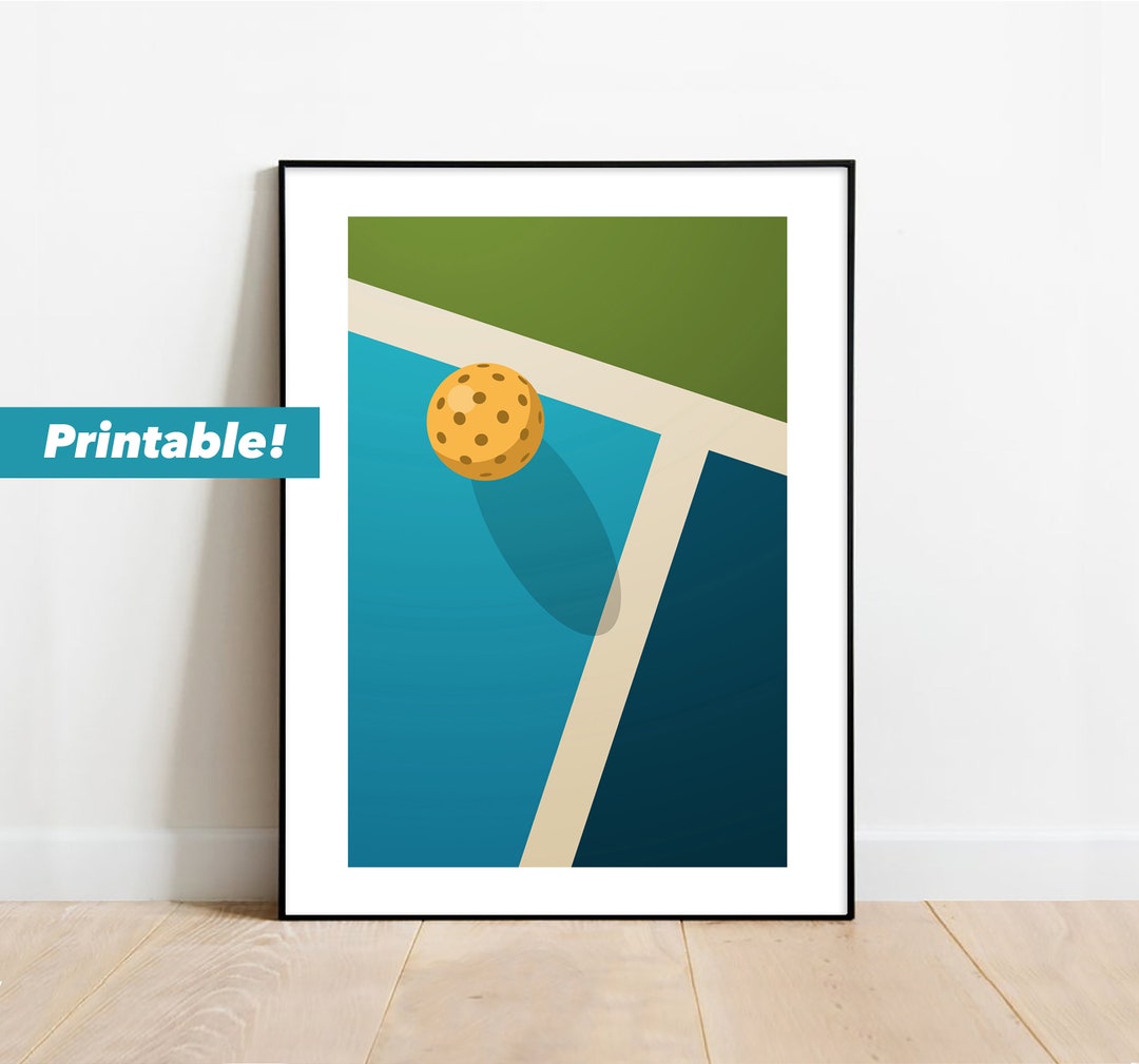 Pickleball Art Digital Download, Pickle Ball Court Printable Wall Art ...