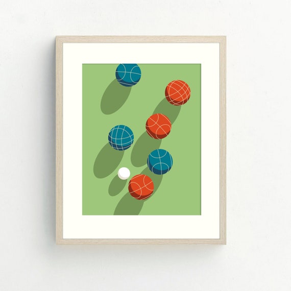 Bocce Ball Art Print Sport Poster Printable Wall Art Sports - Etsy