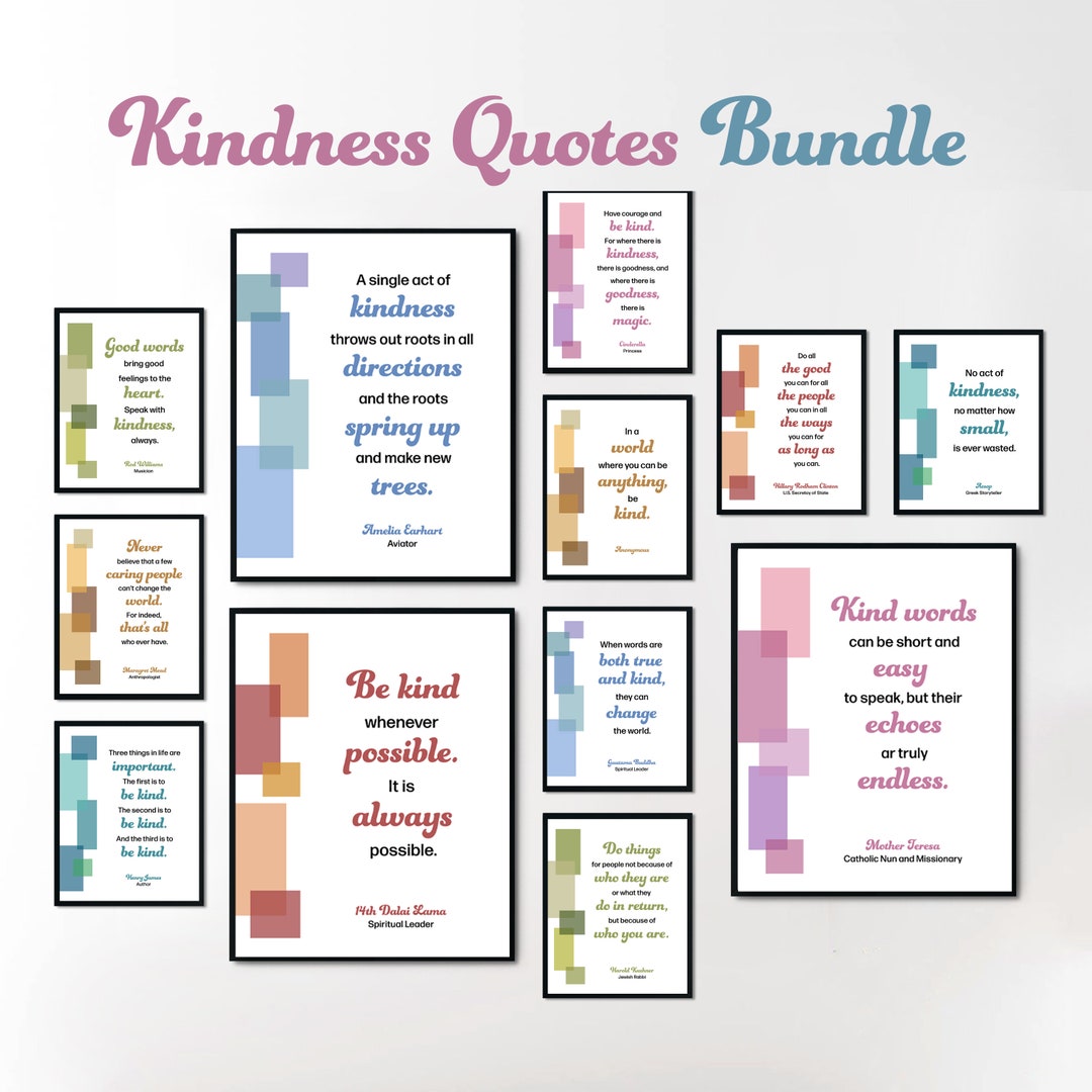 Kindness Posters, Treat People With Kindness, Be Kind Wall Art, Middle ...