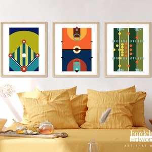 Set of 3 Sports Theme Modern Art Prints Extra Large Wall Art - Etsy