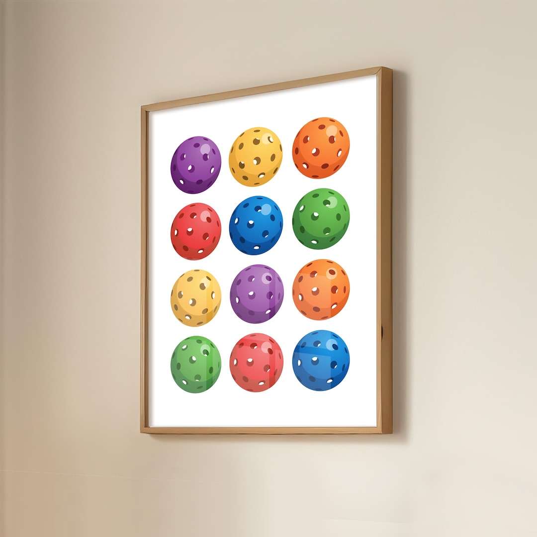 Pickleball Art Print, Pickleball Gifts for Women and Men, Colorful ...
